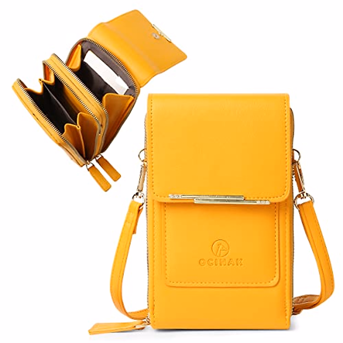 OCINAK Crossbody Cell Phone Purse, Shoulder Bag, Lightweight Mini Cell Phone Purse, Crossbody Phone Bags for Women (YELLOW)