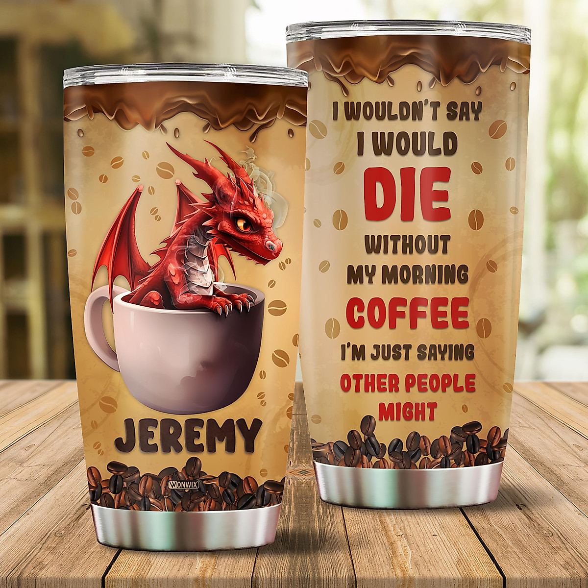 WONWIX Personalized Dragon Tumbler Gifts for Women Insulated Stainless Steel 20oz With Lid Travel Cup Coffee Mug Water Bottle Gift for Dragons Lovers Her Girl Friends