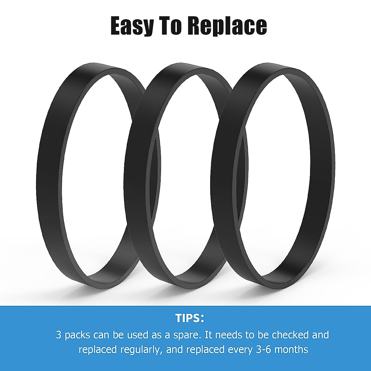 3-Pack Vacuum Belt for Bissell 7/9/10 p/n 3031120, Upgraded Pet Vacuum Cleaner Belt for Bissell Powerforce Helix Cleanview Powerlifter Swivel Rewind Vac Cleaner Replacement Pn 2031093 3031123 32074