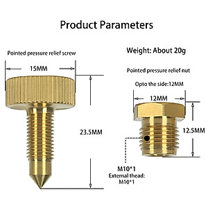 HMKUGO 2PCS PCP Airsoft High Pressure Pump Safety Bleeder Valve M10x1 Air Bleed Valve Adapter 300bar/4500psi