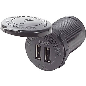 Blue Sea Systems 1045 Fast Charge 4.8A Dual USB Charger Socket Mount, 12V/24V