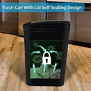 TemphytBong Small Touchless Bathroom Trash Can with Lid 2 Pack 2.6 Gallon Smart Motion Sensor Trash Can Automatic Garbage Can for Bedroom Living Room Toilet Office