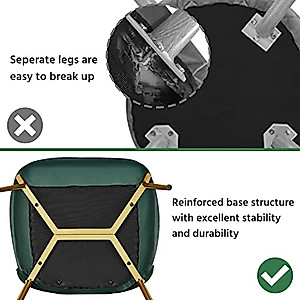 Yaheetech Armchair, Modern Accent Chair High Back, Vanity Chairs with Gold Metal Legs and Soft Padded, Tufted Sofa Chairs for Home Office/Bedroom/Makeup Room/Dining Room, Green