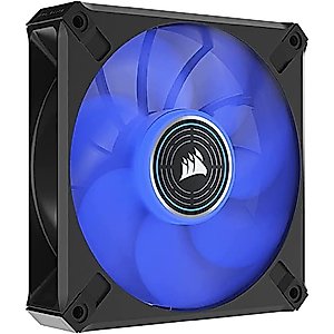 CORSAIR ML120 LED Elite, 120mm Magnetic Levitation Blue LED Case Fan with AirGuide, Single Pack, Black
