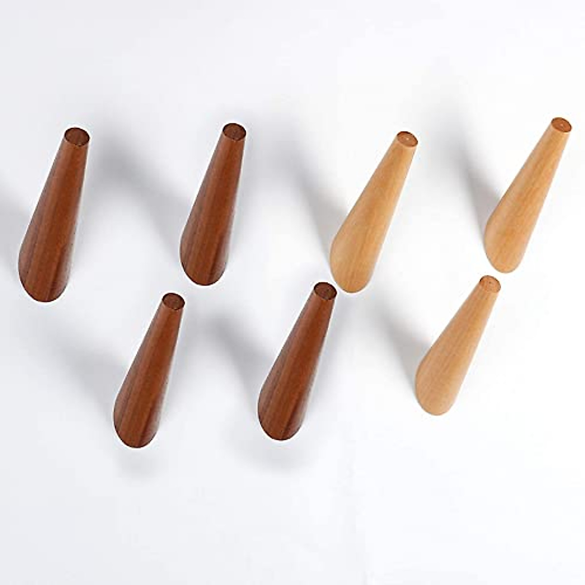 3PCS Wood Wall Hooks, Horn-Shape Oak Wood Coat Hooks Wall Mounted - Rustic Wall Coat Rack Hat Hooks Robe Hooks Entryway Wall Hangers for Hanging Towels Clothes Bedroom (Wood Beech)