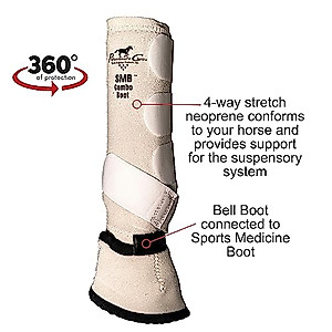 Professional's Choice Equine Boot | Sports Medicine Bell Boot Combo | Sold in Pairs | White Medium