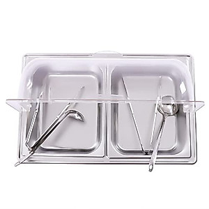 Electric Chafing Dishes - Stainless Steel Buffet Servers 9QT Food Warmer Commercial Chafing Dishes Temp Display Stainless Clear Lid&Handle for Catering (Plastic Lid)