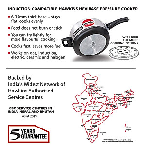 Hawkins Hevibase IH35 Pressure Cooker, 3.5 Liters, Silver