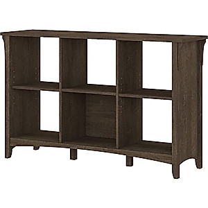 Bush Furniture Salinas Cube Shelf and Bookcase | Display Cabinet with 6 Shelves in Ash Brown | Modern Storage Cabinet with Open Bookshelf for Library, Office, Living Room, Bedroom and More
