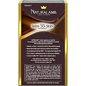 TROJAN NaturaLamb Luxury Latex-Free Condoms, 10 Count