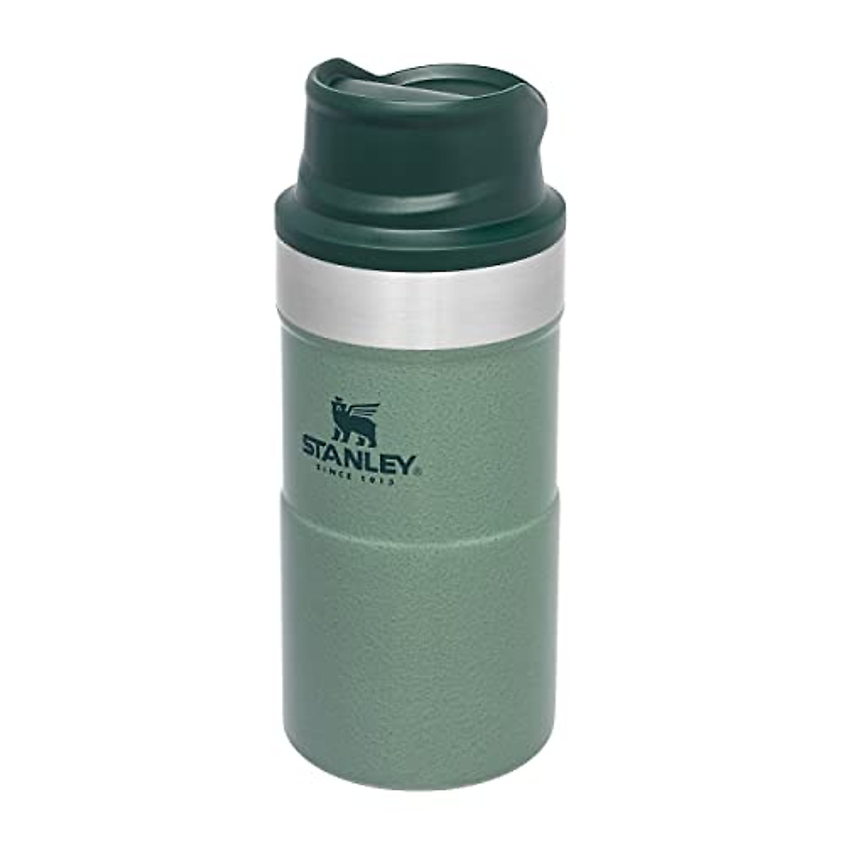 Stanley Trigger Action Travel Mug 0.25L / 8.5OZ Hammertone Green – Keeps Hot for 3 Hours - BPA-free Stainless Steel Thermos Travel Mug for Hot Drinks - Leakproof Reusable Coffee Cups