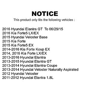 Transit Auto - Front Rear Wheel Hub Bearings Assembly Disc Brake Rotors And Semi-Metallic Pads Kit (10Pc) For Hyundai Elantra Kia Forte Veloster GT Forte5 Coupe Koup KBB-106797