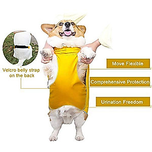 Dog Raincoat with Hood for Medium Dog,Luccalily Waterproof Dog Rain Jacket with Reflective Strip Adjustable Belly Strap Lightweight Poncho with Storage Bag (Medium, Yellow)