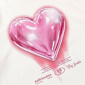 Aelfric Eden Men's Love Balloon Graphic Tees Summer Short Sleeve Printed Cotton T Shirts Casual Harajuku Tops White