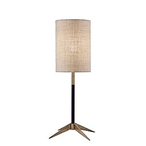 Adesso 3473-01 Davis, Table Lamp, Matte Black & Antique Brass