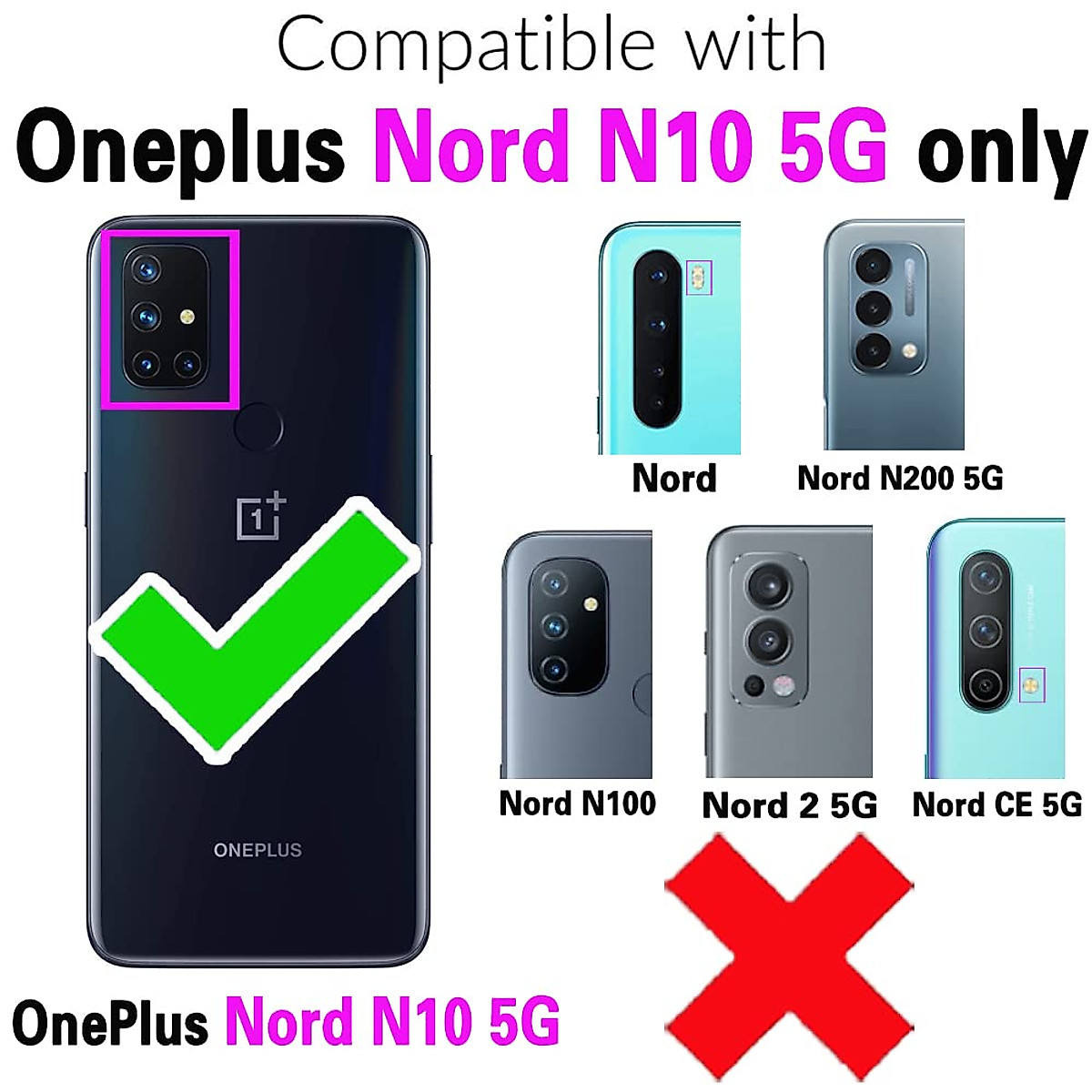 Compatible with OnePlus Nord N10 5G Wallet Case with Crossbody Shoulder Strap and Stand Leather Credit Card Holder Cell Phone Cover for One Plus N 10 G5 1 Plus 10N 1plus One+ 1+ N105G Girls Black