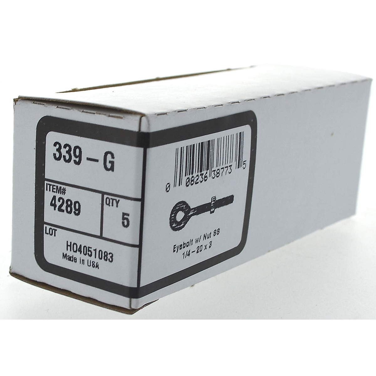 Hillman Stainless Steel Eye Bolt with Nut (1/4"-20 x 3")