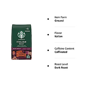 Starbucks Ground Coffee—Dark Roast Coffee—Italian Roast—100% Arabica—1 bag (18 oz)