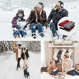 OVOV 3 Pairs White Fuzzy Socks Men Fluffy Socks Winter Warm Cozy Slipper Socks for Men Soft Comfy Fleece Sleep Socks