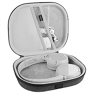 Geekria Shield Headphones Case Compatible with Sony WH-CH520, WH-CH510, WH-CH500, WH-1000XM4, WH-1000XM3, MDR-1000X Case, Replacement Hard Shell Travel Carrying Bag with Cable Storage (Dark Grey)