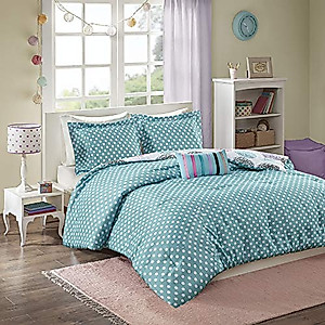 Mi Zone Carly Comforter Set, Doodled Circles Polka Dots Bed Sets– Ultra Soft Microfiber Teen Bedding For Girls Bedroom, Twin/Twin XL, Teal Purple 3 Piece