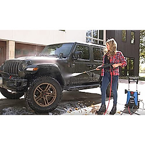 AR Blue Clean BC383HSS Electric Pressure Washer-2150 PSI, 1.6 GPM, 13 Amps Quick Connect Accessories, Telescopic Handle, On Board Storage, Portable Pressure Washer, High Pressure, Car Washer, Patio