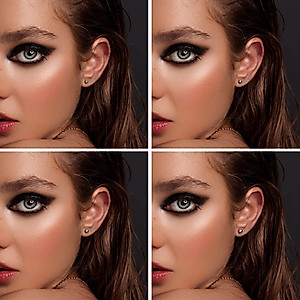 Staligue 4 Pairs Titanium Earrings Studs for Women Men Ball Cubic Zirconia Earrings 2-5mm Hypoallergenic Cartilage Earrings for Sensitive Ears (StyleC:Ball)