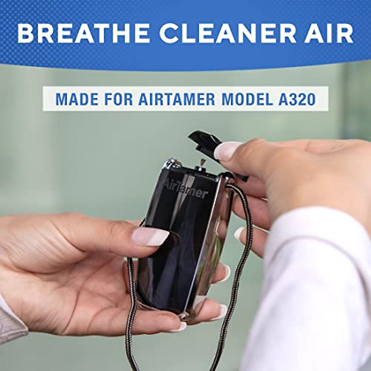 AirTamer Personal Air Purifier Replacement Negative Ion Emitter Cartridge - Made for AirTamer Model A320 (Black)