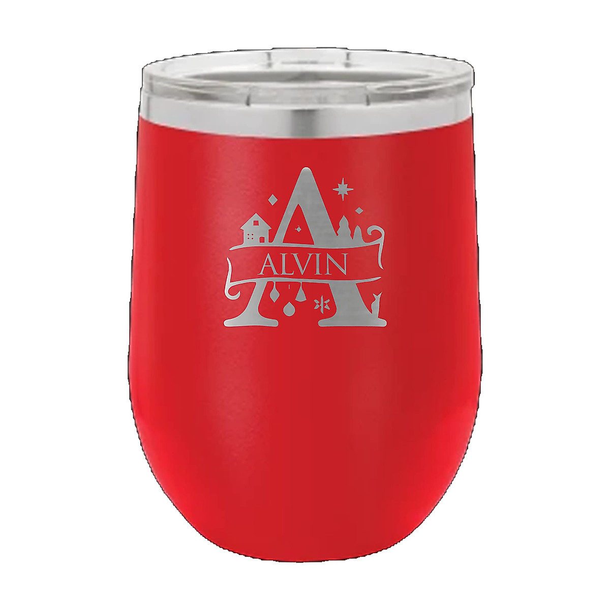 Christmas Personalized Name Tumbler, Laser Engraved Coffee Mug Gift Idea, Insulated Hot and Cold Drinks with Stainless Steel Cup, Unique gift for holiday season