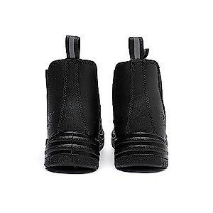 DRKA Men's Steel Toe Work Boots - Slip-Resistant, Waterproof, and Anti-Puncture Safety Shoes for Working（DR2201-BLK-41