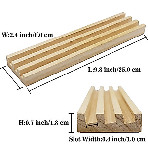 Yuanhe Domino Trays Holders Rack - Set of 4 Wooden Tiles Stand Holders Dimonos Boards for Mexican Train Rummy Chickenfoot
