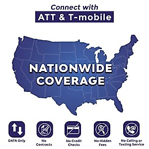 FLEXIBOOM Data SIM Card - USA ATT & T-Mobile for Unlocked IoT Devices, No Voice & SMS(Universal, Triple Cut 3-in-1)