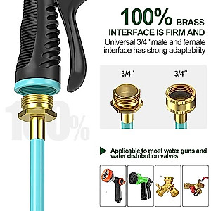 SPECILITE Garden Hose 50 FT, Flexible Water Hose with Nozzle, Collapsible Coiled Hoses Pipe for Boat, Outdoor, Lightweight and No Kink