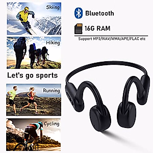 ESSONIO Bone Conduction Headphones Swimming Headphones Open Ear Bluetooth IPX8 Waterproof Underwater Headphones for Swimming Built-in 8G Memory