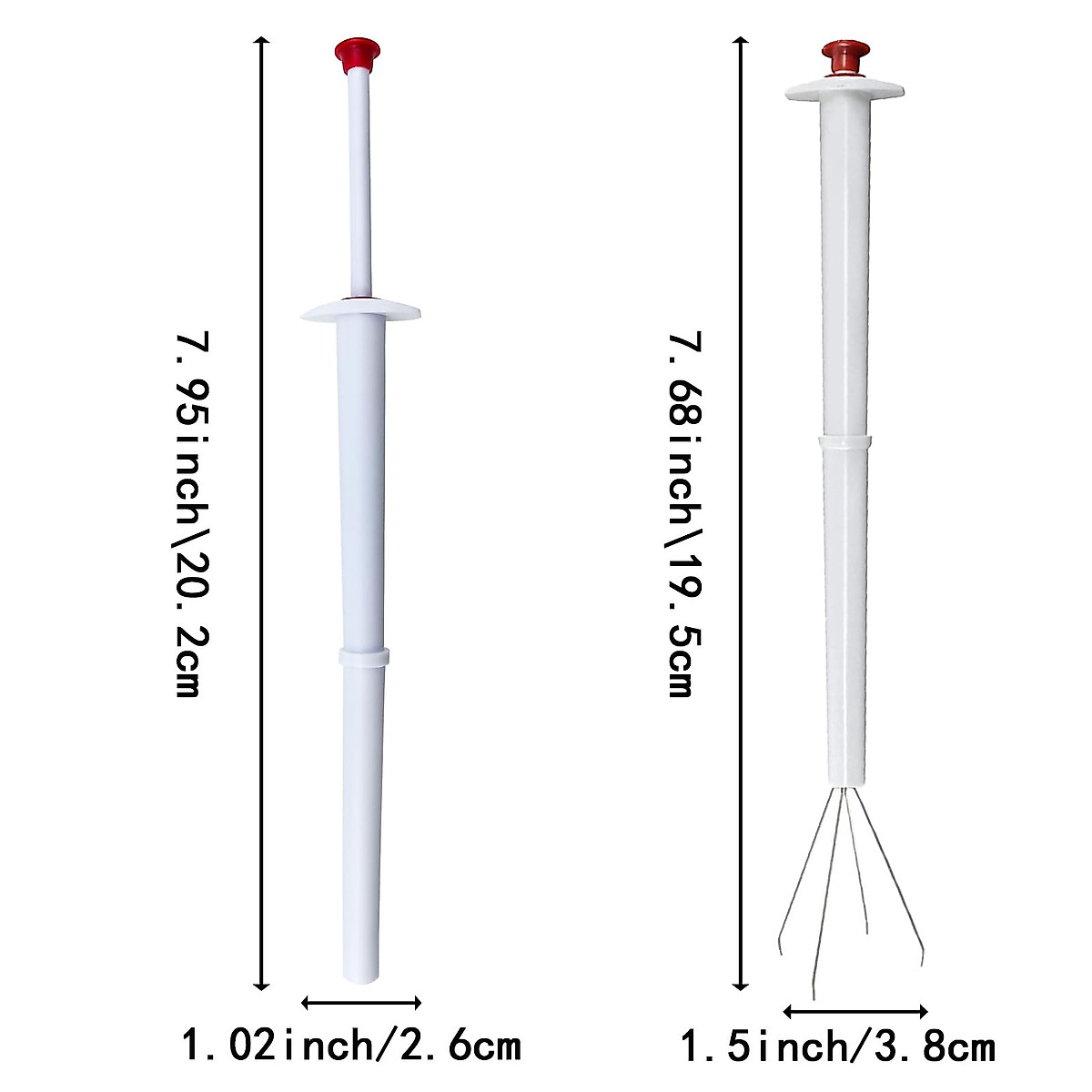 2 Pack Pickle Grabber Stainless Steel and Plastic Pickle Jar Fork Pincher Tool for Kitchen Food Olive Pepper