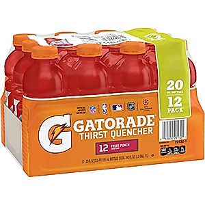 Gatorade Thirst Quencher, Fruit Punch, 20 Ounce Bottles (Pack of 12)