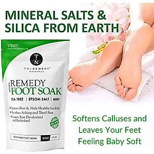 Remedy Soap Tea Tree Oil Body Wash + Tea Tree Oil Foot Soak with Epsom Salt Mint, Helps Body Odor, Athlete’s Foot, Jock Itch, Ringworm, Yeast Infections, Skin Irritations, Soothes Sore Tired Feet