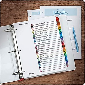 Cardinal A-Z Tab Dividers for 3 Ring Binders, Customizable Table of Contents Page with Multicolor A-Z Tabs, 3 Sets (63218)