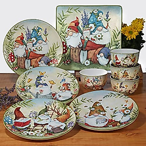 Certified International Garden Gnomes 18 oz. Mugs, Set of 4 Assorted Designs