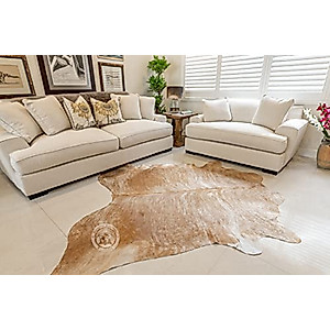 Genuine Palomino Beige Cowhide Rug 6 x 7-8 ft. 180 x 240 cm