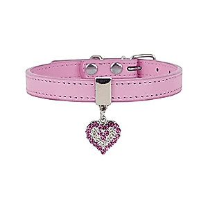 Costume Dog Collar Pet Buckle Dog Chain Cute Pet Peach Heart Dog Collar Diamond Bling Girl Small Puppy Rhinestone Cute Bowtie Pet Collar