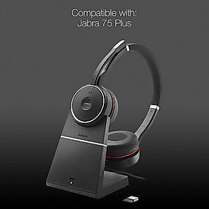 Ear Pad Cushions for Jabra Evolve 75 Wireless Bluetooth Headset, 2pk Spare Leatherette Replacement Cushions for Jabra 75 Evolve and Jabra Evolve Plus UC Headphones by Global Teck