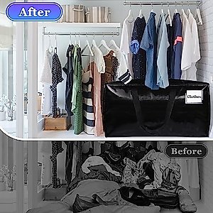 StorageRight Extra Large Moving Bags Oversized Moving Boxes with Strong Handles ＆ Zippers，Collapsible ＆ Reusable Storage Tote for Items，Ideal for Packing & Space Saving 93L,8-Pack