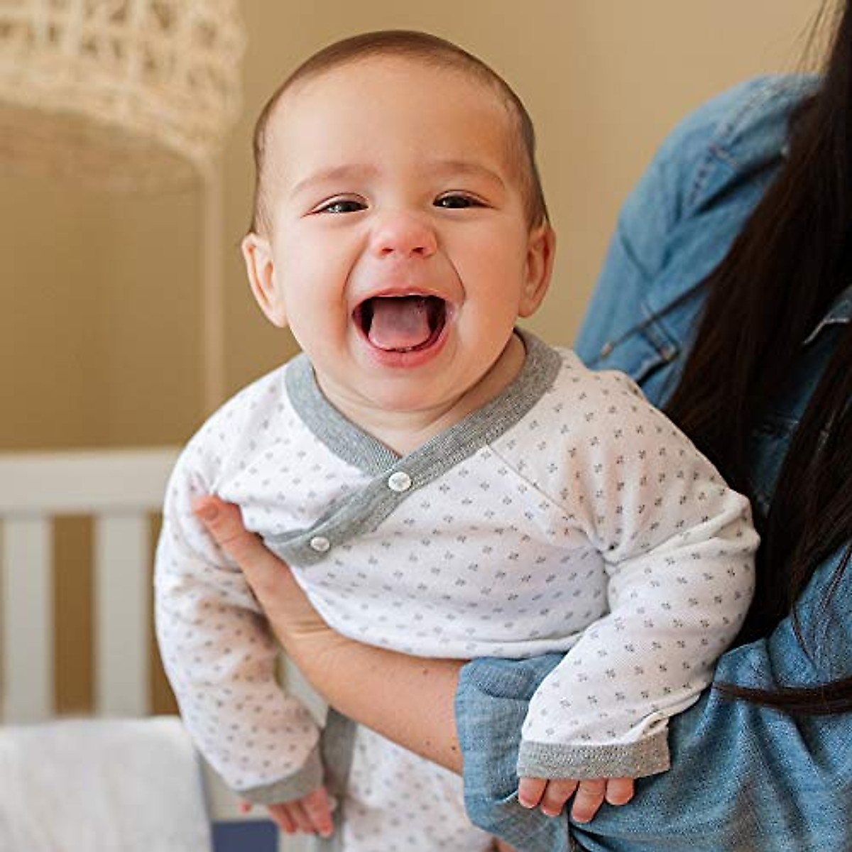 Burt's Bees Baby Baby Boy's Romper Jumpsuit, 100% Organic Cotton One-Piece Short Shortall, Long Sleeve Coverall, Dottie Bee, Newborn