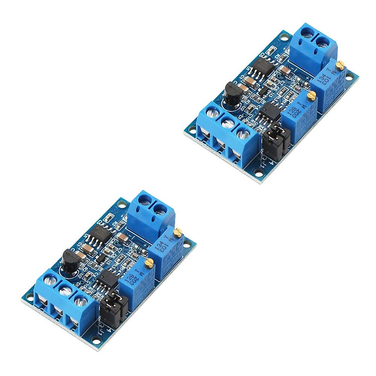Ximimark 2Pcs Current to Voltage Converter Module 0/4-20mA to 0-3.3V 0-5V 0-10V Voltage Transmitter Signal Conversion Conditioning Board
