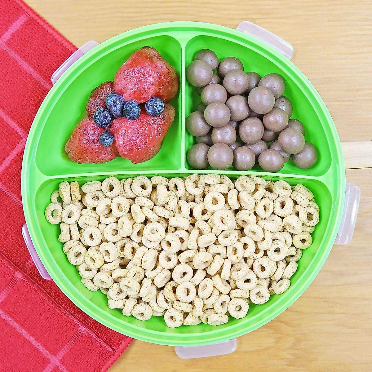 Microwave Food Storage Tray Containers - 3 Compartment Section Divided BPA Free Plates w/ Vented Lid - For Leftovers or Lunch