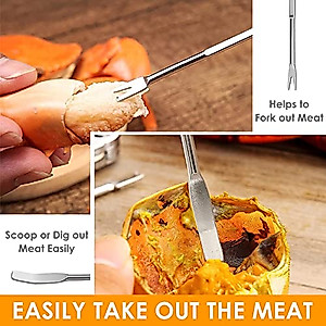 10Pcs Seafood Tools Set Crab Leg Crackers and Tools Set with 2 Crab Leg Crackers and 2 Stainless Steel Crab Forks Nut Cracker Lobster Leg Opener Set for Kitchen Seafood Party Restaurant