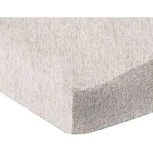 Amazon Basics 100% Cotton Jersey Fitted Baby Crib Sheet, Fits up to 6-Inch Mattress - 28 x 52-Inch, Oatmeal, Solid