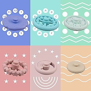 Baby Sensory Teething Toys - Baby Teether Montessori Toys - Gifts for Infant Newborn Boys Girls 6 9 12 18 Months 1 One Year Old - Stacking Rings Bath Toys - Toddler Educational Learning Toys