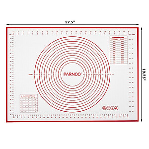 Silicone Baking Mat with Measurements 17 x 25 Inch, Food-Grade Non-Stick Pastry Rolling Sheet